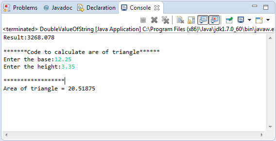 Java Double ValueOf String S Method Example