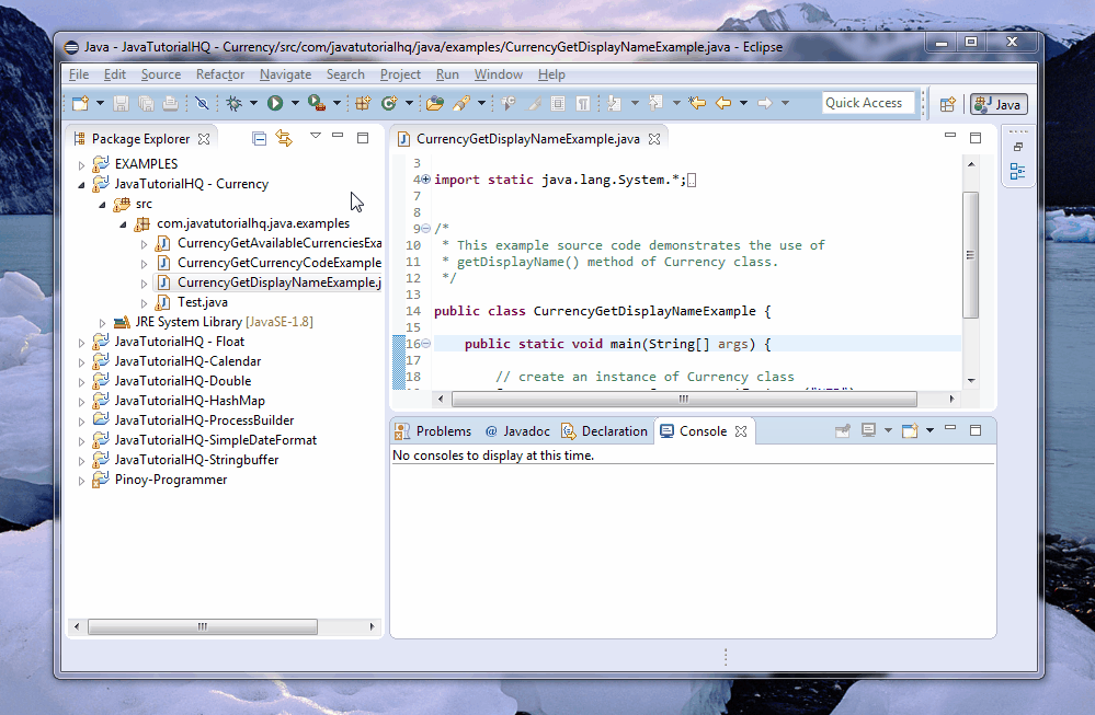 Java Currency GetDisplayName Method Example