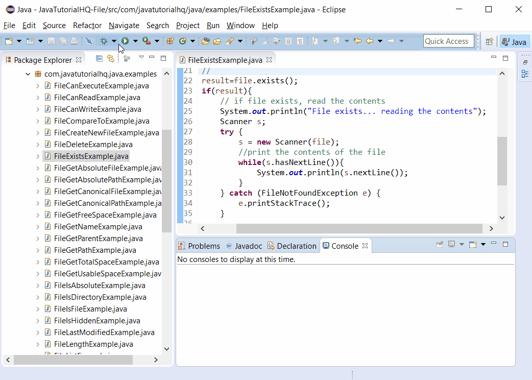 Java File Exists Method Example