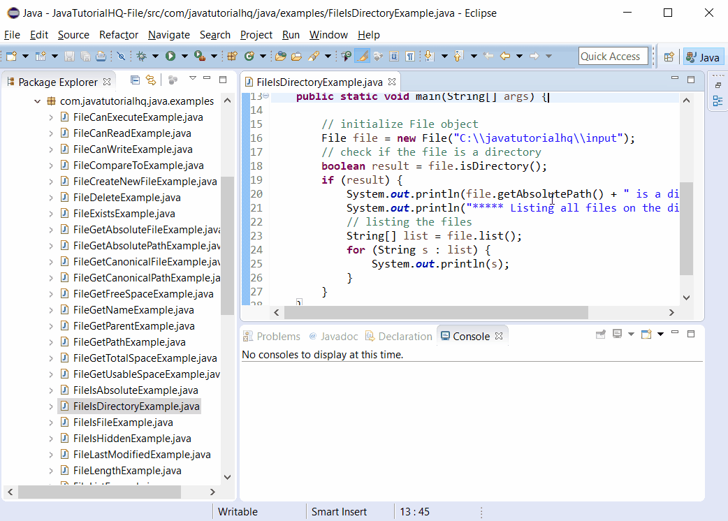 Java File IsDirectory Method Example
