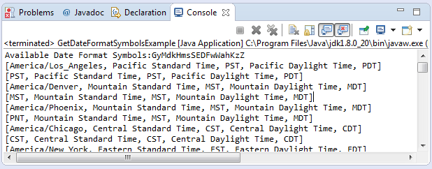 Java SimpleDateFormat GetDateFormatSymbols Method Example