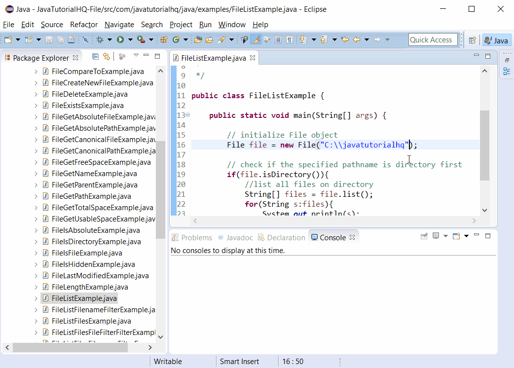 Java Lang File List Example Output Java Tutorial HQ