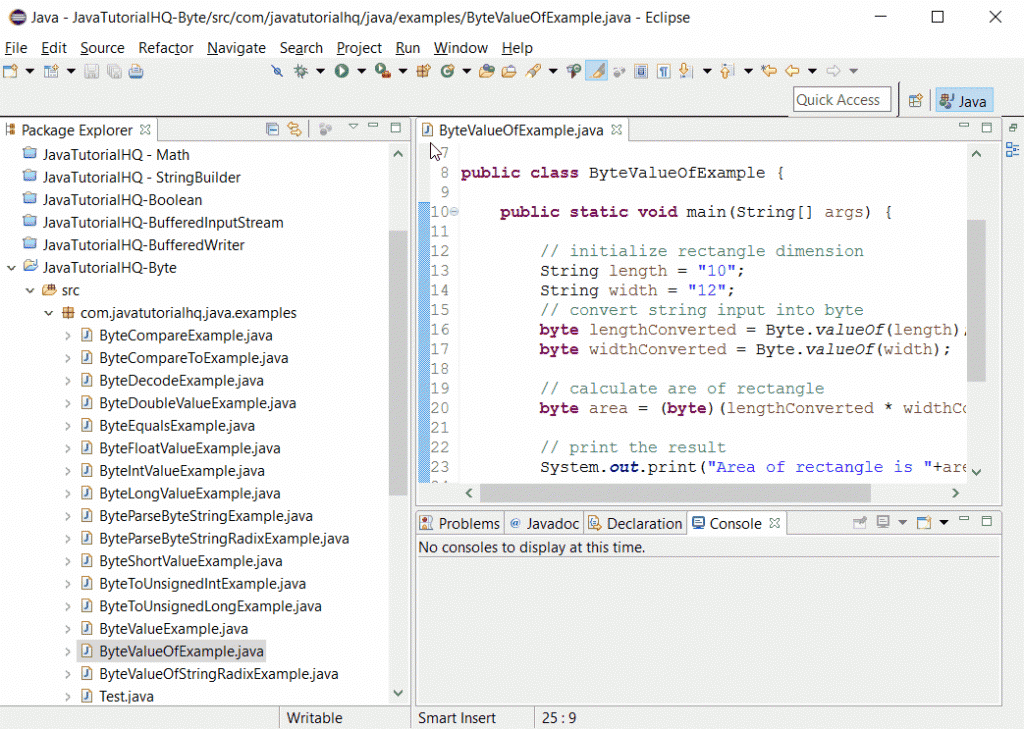 Java Byte ValueOf String S Example Output Java Tutorial HQ