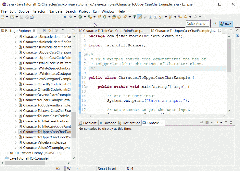 Java Character ToUpperCase char Ch Example Output Java Tutorial HQ