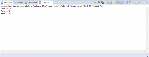 Java Short compare (short x, short y) method example